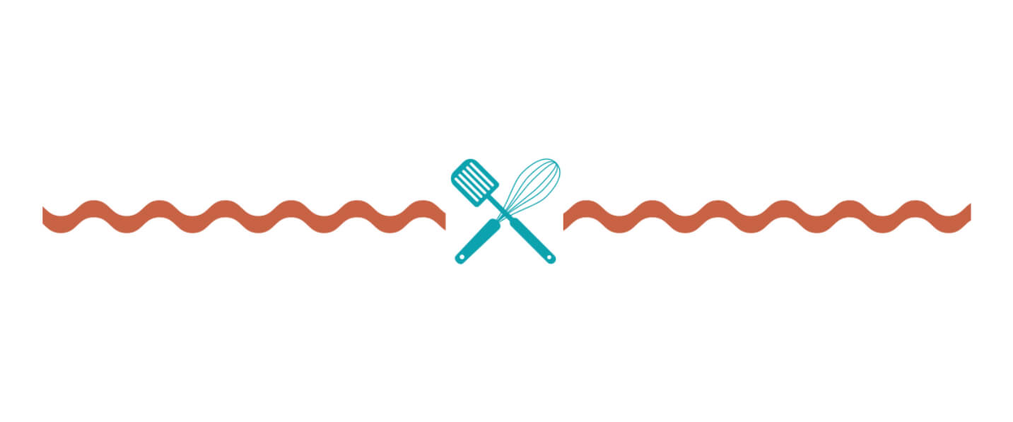 Download Crossed Kitchen Utensils with Wavy Lines Borders & Corners ...