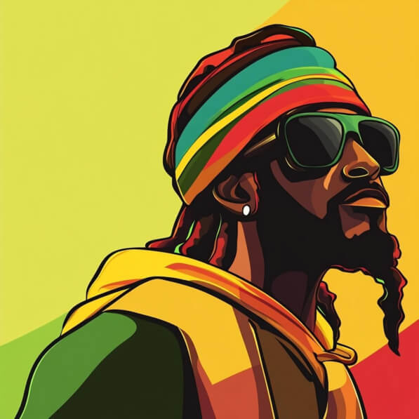 Descarga Retrato estilizado de un hombre en la cultura reggae Fondos En ...