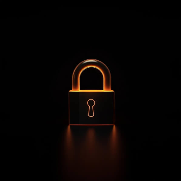 Download Stylized Lock with Orange Glow on Black Background Backgrounds ...