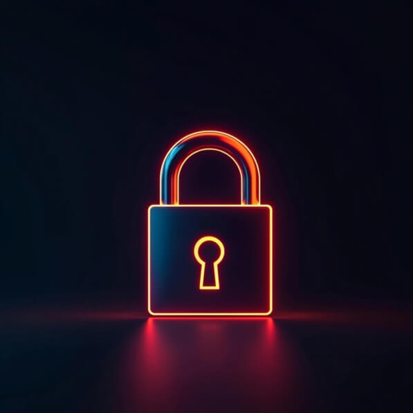 Download Neon Padlock Against Dark Background Backgrounds Online ...