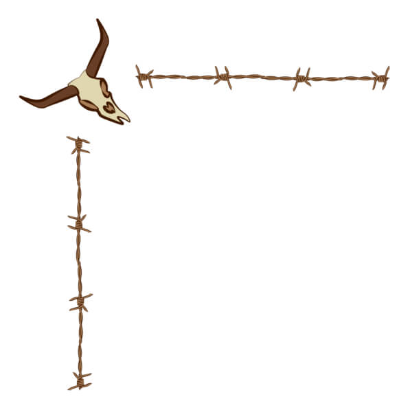 Download Bull Skull and Barbed Wire Design Borders & Corners Online ...