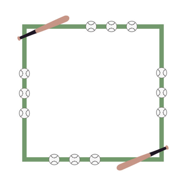 Download Baseball Diamond Layout with Bats and Balls Frames Online ...