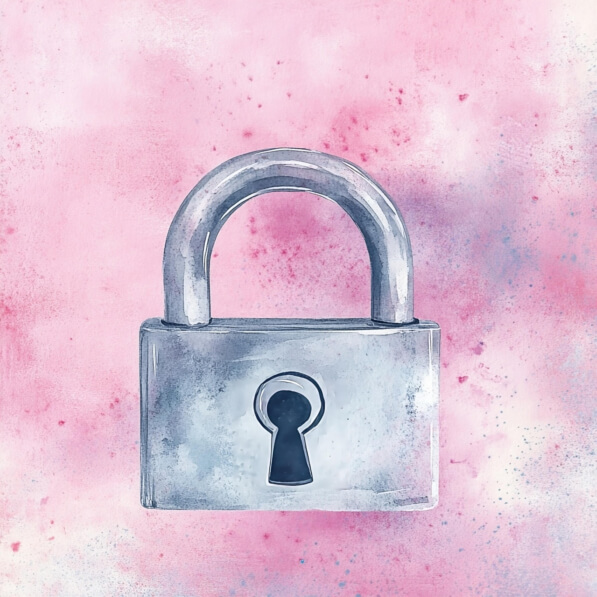Download Metallic Padlock on Pink Watercolor Background Backgrounds ...