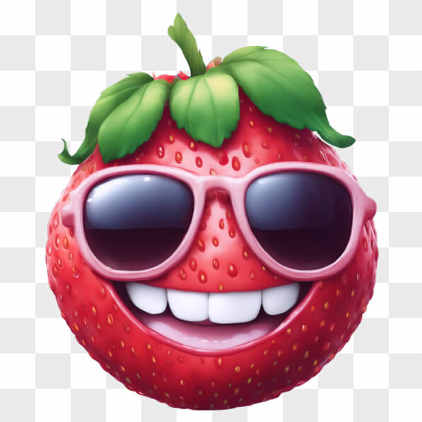 Descarga Personaje de fresa juguetón con gafas de sol Cartoons En Línea - Creative Fabrica
