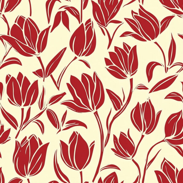 Download Stylized Red Tulip Floral Pattern Patterns Online - Creative ...