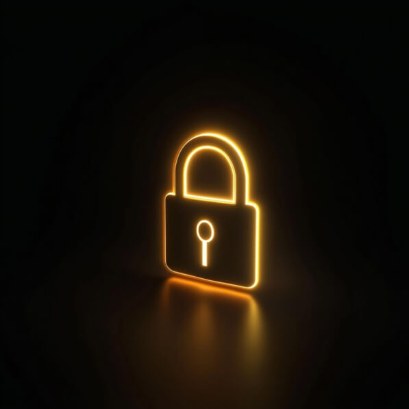 Download Glowing Lock Symbol on Dark Background Backgrounds Online ...