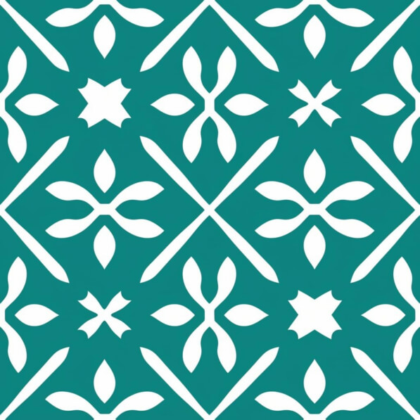 Download Geometric Floral Pattern in Teal and White Patterns Online ...