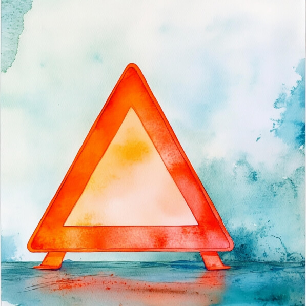 Download Triangular Warning Sign Against Watercolor Background ...