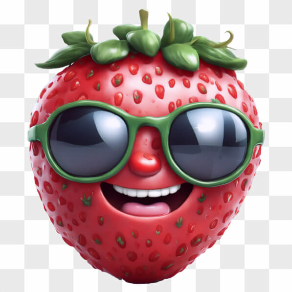 Descarga Feliz personaje de fresa con gafas de sol Cartoons En Línea - Creative Fabrica