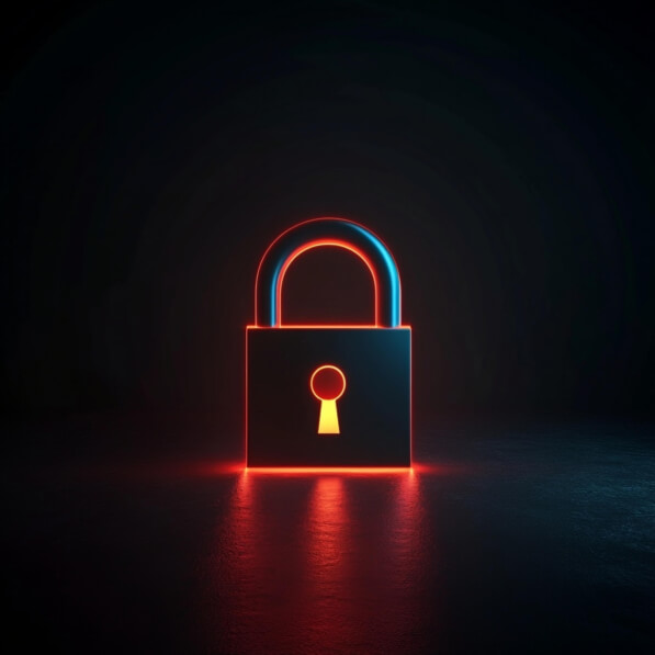 Download Neon Padlock Symbol in Dark Environment Backgrounds Online ...