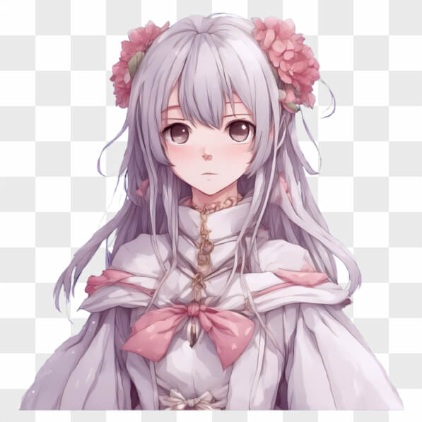 Descarga Personaje de anime con cabello plateado y flores Cartoons En ...