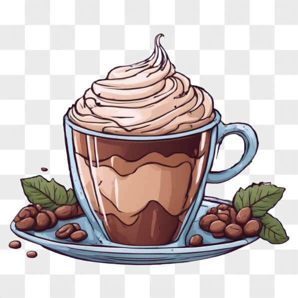 Download Illustration of a Coffee Cup with Whipped Cream Cartoons ...