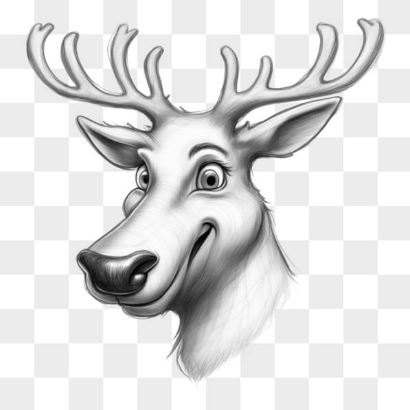 Scarica Cervo dei cartoni animati con espressione amichevole Schizzi ...