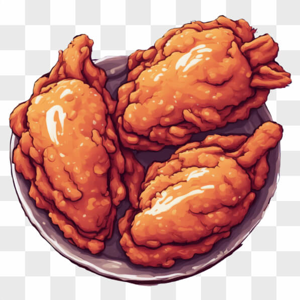 Download Plate of Crispy Fried Chicken Cartoons Online - Creative Fabrica