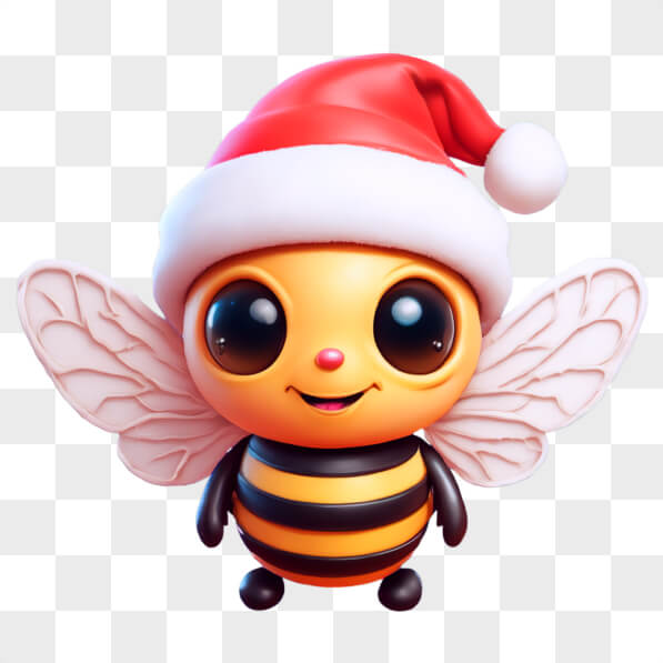 Download Kawaii Bee Character in Santa Hat Kawaii Online - Creative Fabrica
