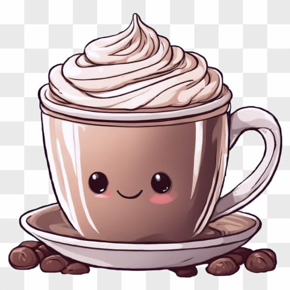 Download Cute Animated Coffee Cup with Whipped Cream Cartoons Online ...