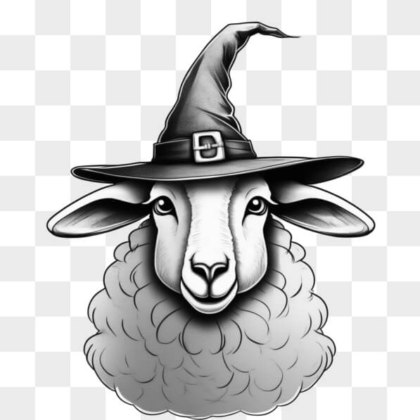 Download Sheep in Witch Hat Sketches Online - Creative Fabrica