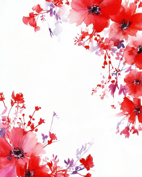 Descarga Pintura en acuarela floral con flores rojas y moradas Fondos ...