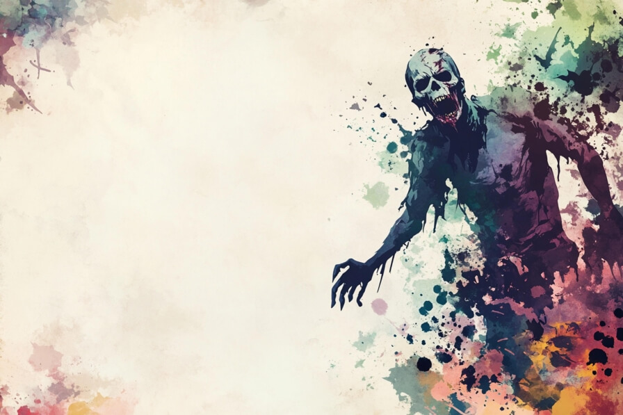 Download Zombie Artwork with Colorful Splashes Backgrounds Online ...