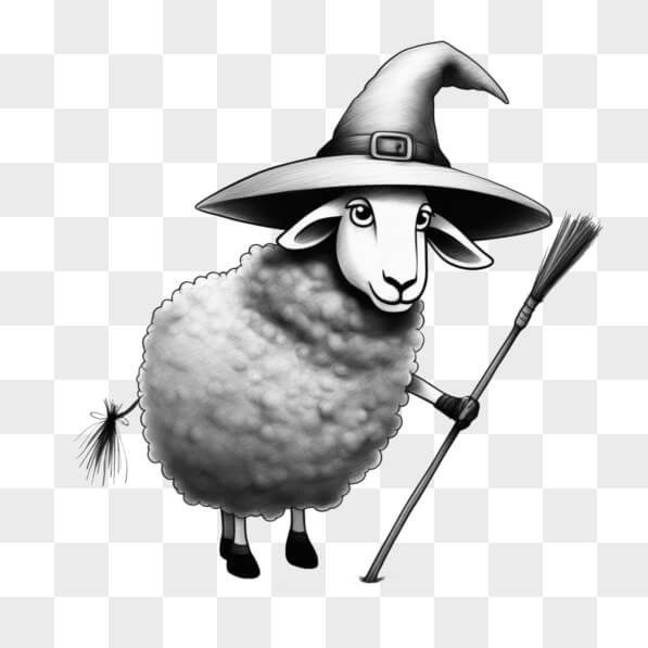 Download Whimsical Witch Sheep Sketches Online - Creative Fabrica