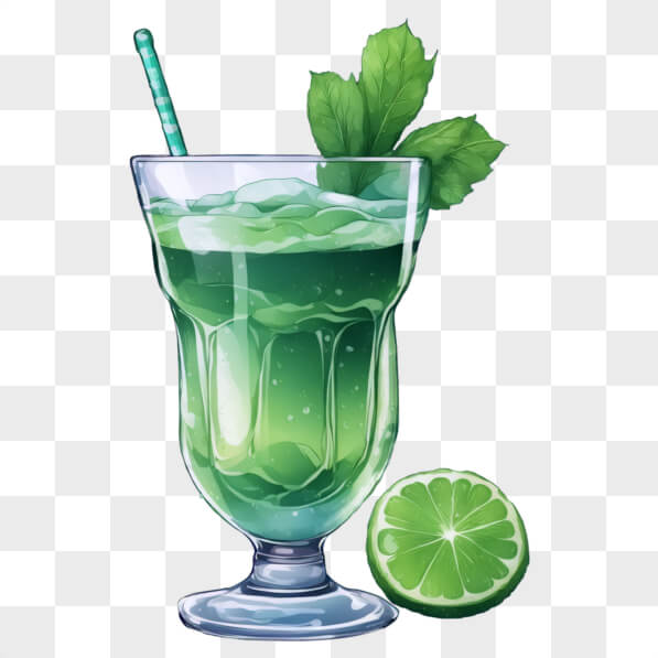 Scarica Bevanda Verde Rinfrescante con Menta e Lime Cartoni animati ...