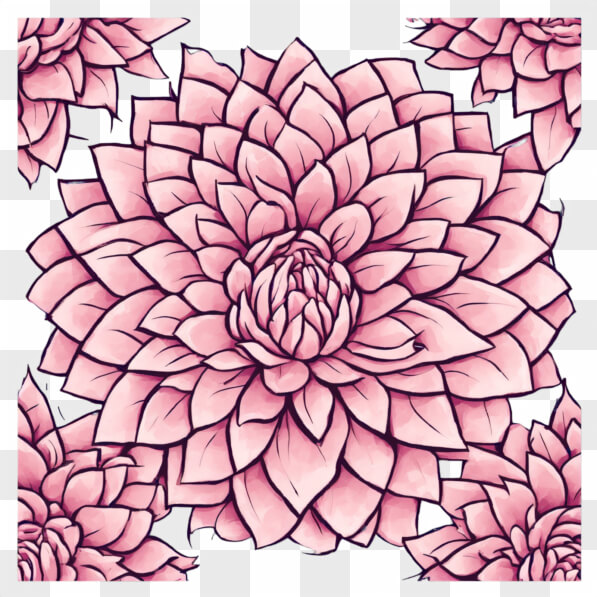 Download Intricate Pink Floral Design Cartoons Online - Creative Fabrica