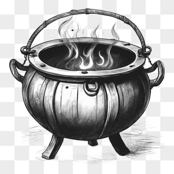 Download Illustration of a Cauldron with Flames Sketches Online ...
