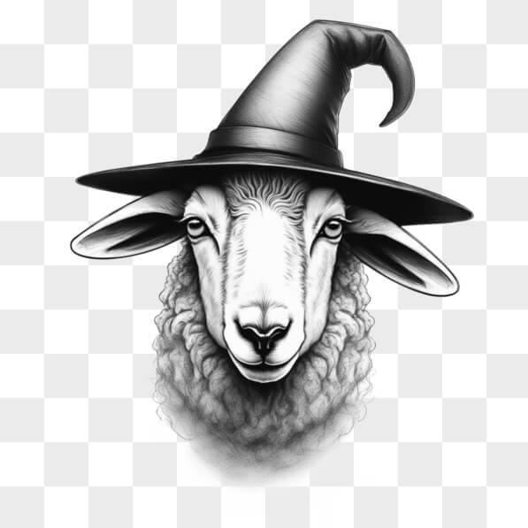 Download Whimsical Sheep with Witch's Hat Sketches Online - Creative ...