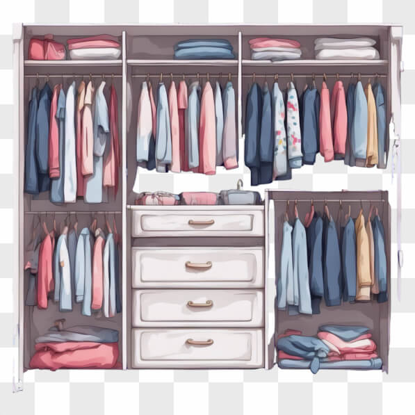 Download Georganiseerde kast met kleding Cartoons online op Creative ...