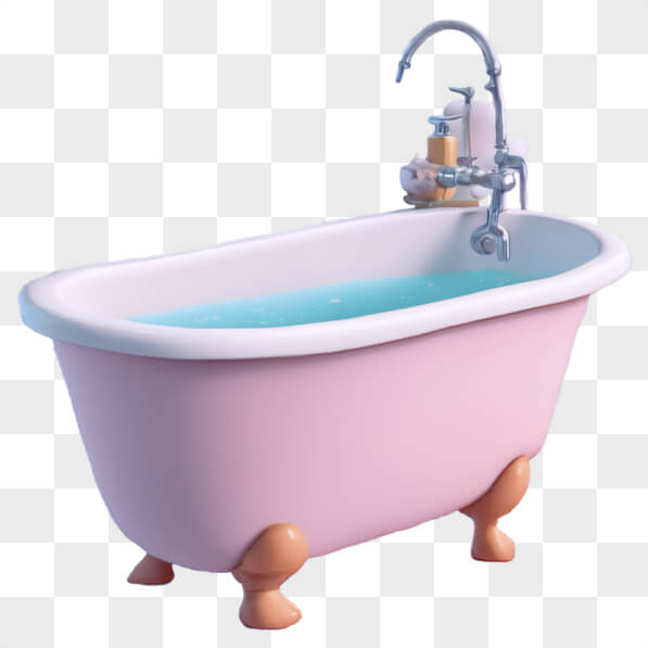 Download Charming Pink Bathtub with Blue Water Cartoons Online ...