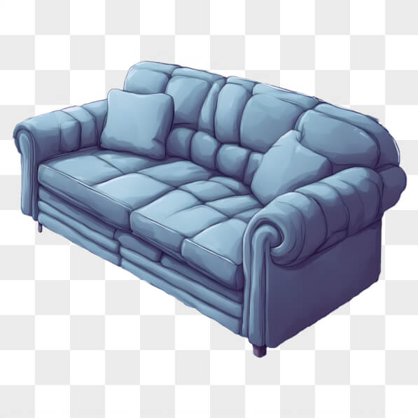 Download Cozy Blue Couch Cartoons Online - Creative Fabrica