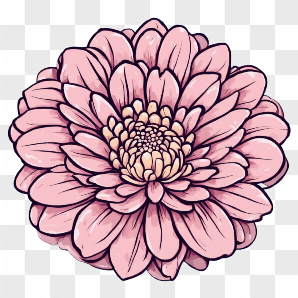 Download Illustrated Pink Flower in Full Bloom Cartoons Online ...