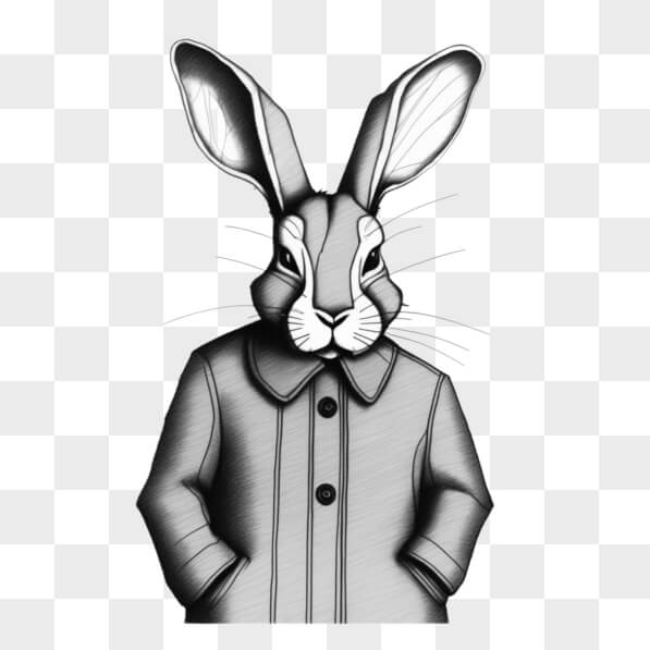 Download Stylized Anthropomorphic Rabbit in Coat Sketches Online ...