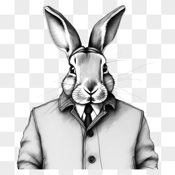 Download Anthropomorphic Rabbit in Formal Attire Sketches Online ...