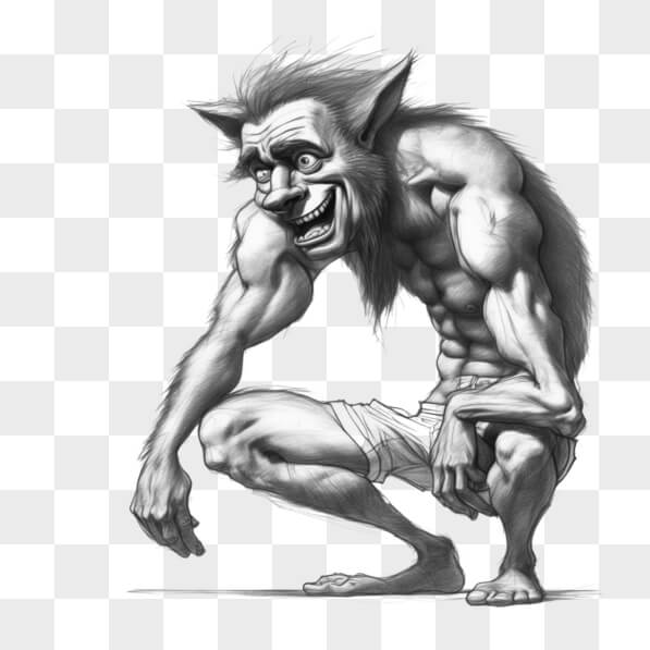 Download Muscular Humanoid Beast Sketches Online - Creative Fabrica
