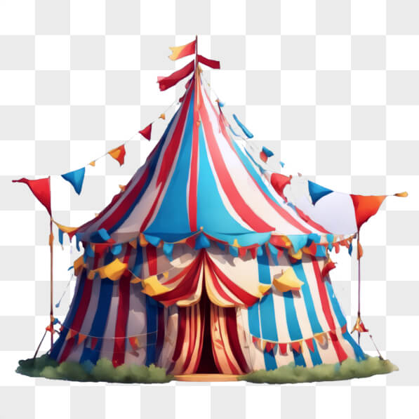 Download Colorful Circus Tent with Flags and Bunting Cartoons Online ...