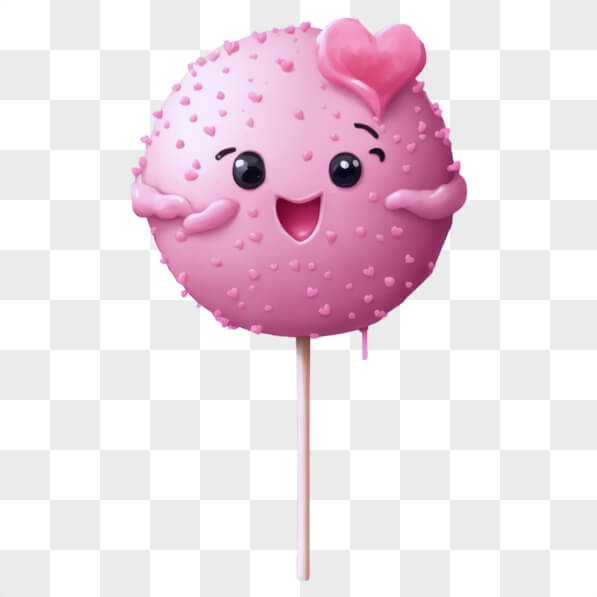 Download Cute Pink Cake Pop with Heart Sprinkles Cartoons Online ...