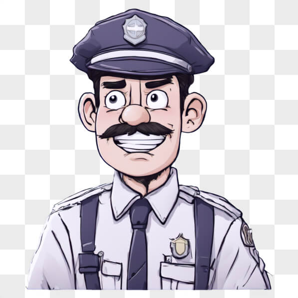 Download Cartoon Police Officer with Friendly Smile Cartoons Online ...