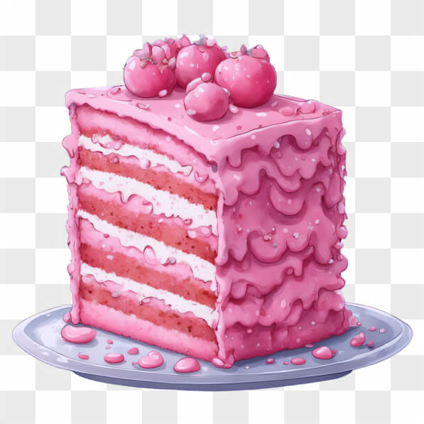 Download Pink Layered Cake with Cream Filling Cartoons Online ...