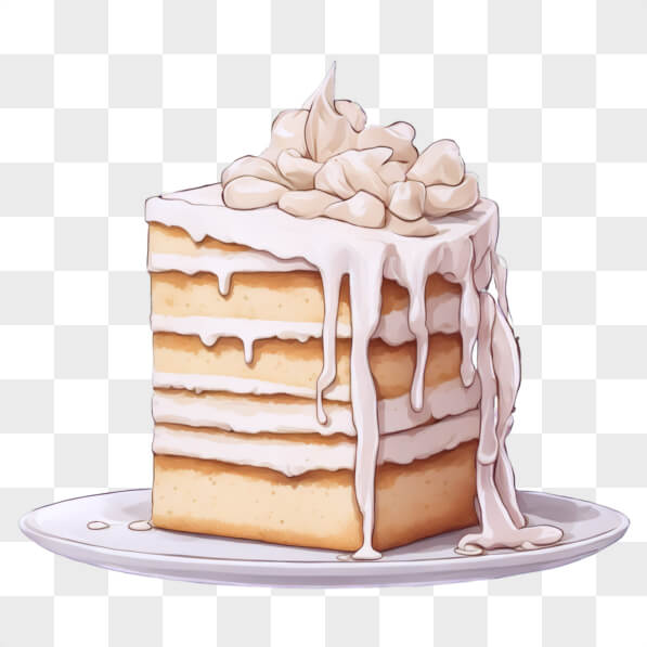 Download Delicious Layered Cake with Whipped Cream Cartoons Online ...