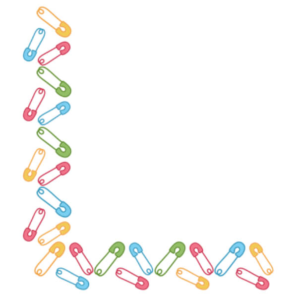 Download Colorful Safety Pins Border Borders & Corners Online ...