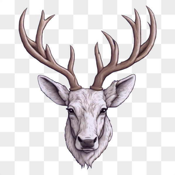 Download Stylized White Deer Head Illustration Cartoons Online ...