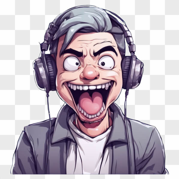 Baixe Personagem Animado com Fones de Ouvido Cartoons - Creative Fabrica