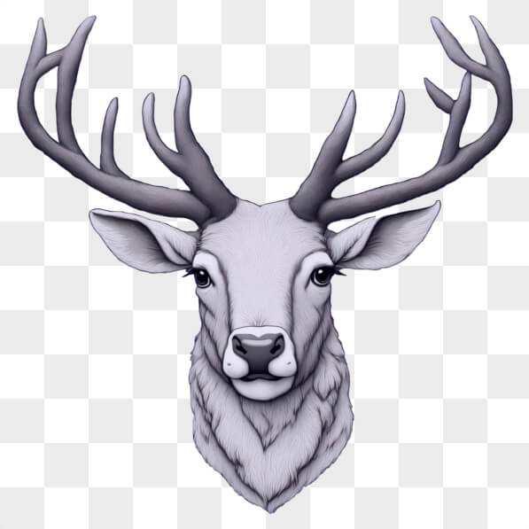 Download Illustration of a Stag Head with Antlers Cartoons Online ...
