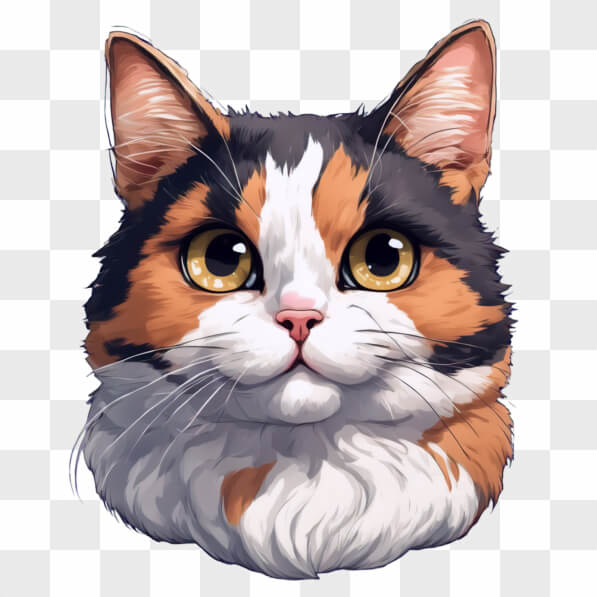 Download Illustrated Portrait of a Calico Cat Cartoons Online ...