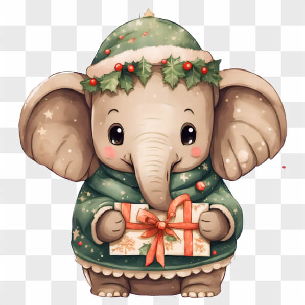 Descarga Elefante Kawaii en Traje Festivo con Regalo Kawaii En Línea ...