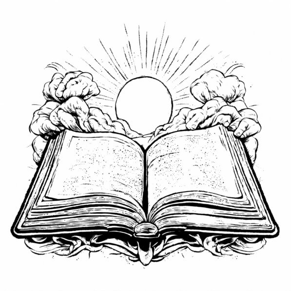 Download Open Book with Sun and Clouds Coloring pages Online - Creative ...