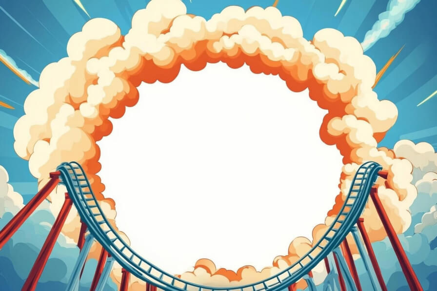 Download Colorful Roller Coaster with Clouds Backgrounds Online ...