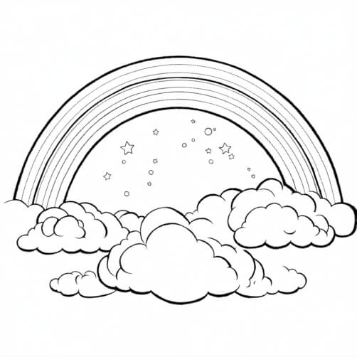 Download Cinderella Castle Coloring Page with Rainbow and Disney ...