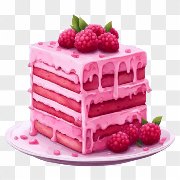 Download Pink Layered Cake with Raspberries Cartoons Online - Creative ...